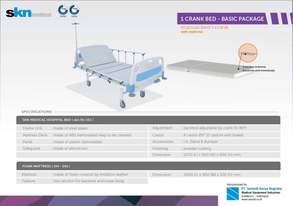 01. 1 Crank Bed – Basic Package – PT Sarandi Karya Nugraha