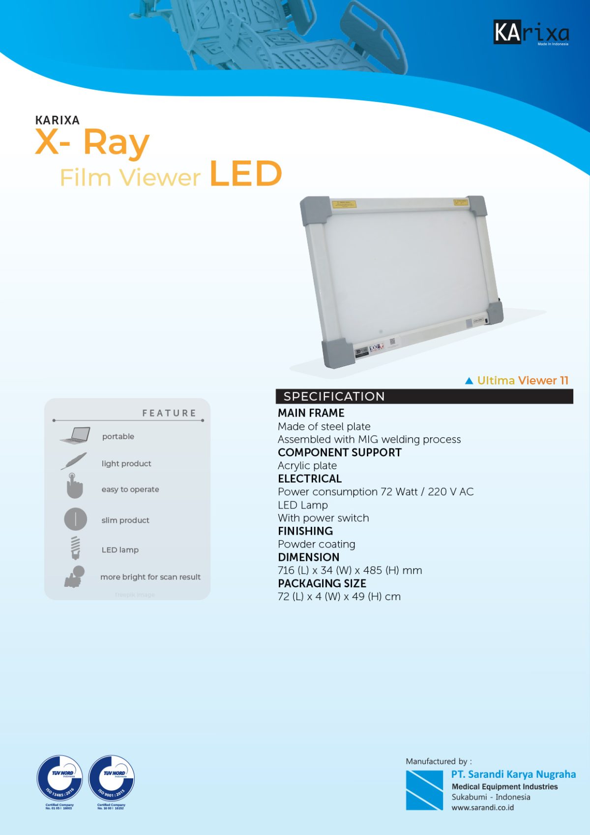 X ray Film Ultima Viewer 11 Flyer – PT Sarandi Karya Nugraha